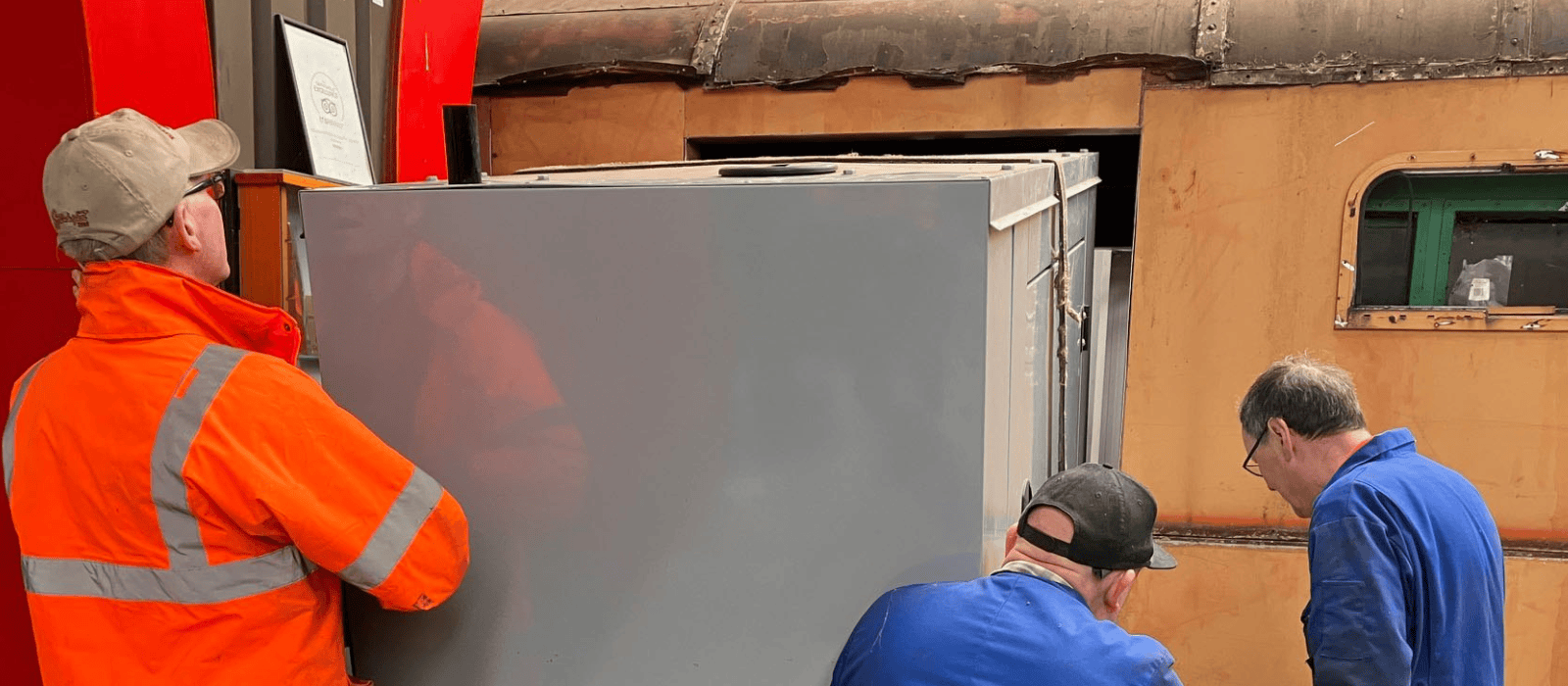 Generator installed in 'tin van' - Downpatrick and County Down Railway